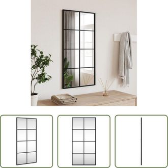 vidaXL vidaXL Spiegelbild - Wandspiegel Schwarz 40x80 cm Rechteckig Eisen