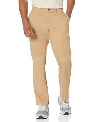 Amazon Essentials Pantalon chino extensible, style décontracté, coupe classique Homme, Brun Champignon, 33W / 32L