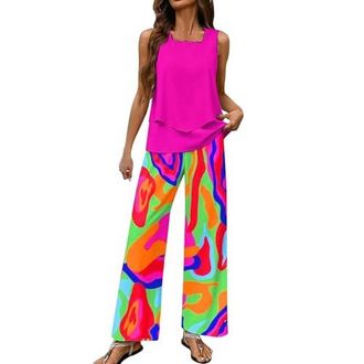 Generic Surv&ecirc;tements pour femme confortables et d&eacute;contract&eacute;s au quotidien - Pantalon de couleur unie - Ensemble printemps et automne - Costumes de loisirs pou