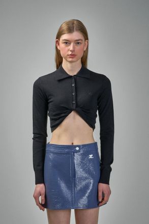 Courr&egrave;ges Twist Light Wool Cropped Polo