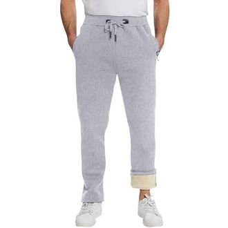 Generic Pantalon de jogging pour homme - Pantalon en polaire doubl&eacute; - Pantalon de jogging athl&eacute;tique dhiver chaud, Gris clair., XXL