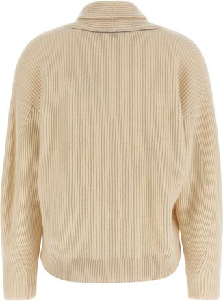 Brunello Cucinelli Cashmere Ribbed Sweater - Beige