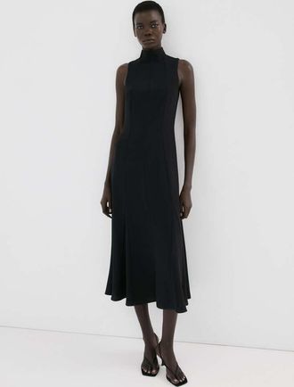 Mango Robe col montant godets noir - Femme - XXS - MANGO