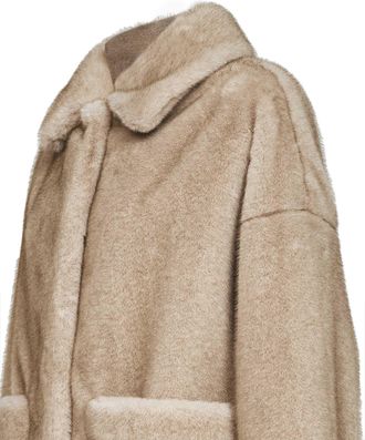 Herno Mink-Effect Faux Fur Coat - Beige