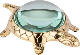 NKlaus Schildkröte Lupe aus Messing, 15x10x7cm - Nautische Dekoration, Funktionale Schreibtischdeko 15976