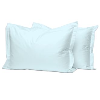 Pizuna 400 Fadenzahl Baumwolle Oxford Kissenbezug 50 X 75 Baby blau, 2-teilig 100% langstapelige Baumwolle weiche Mako-Satin weben luxuri&ouml;s Nur Kissenbezug m