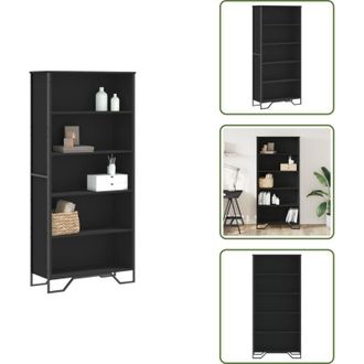 vidaXL Vidaxl - B&uuml;cherregal Schwarz 80x31x169 cm Holzwerkstoff - B&uuml;cherregal - B&uuml;cherregale - B&uuml;cherschrank - Lagerregal