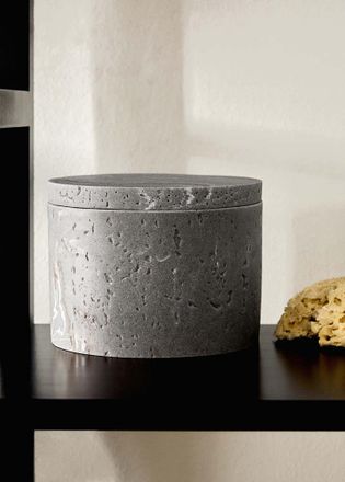 Mango Pot moyen de salle de bains en r&eacute;sine effet marbre gris clair/pastel - Home - M - MANGO HOME