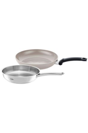 FISSLER Pfannenset Ceratal Classic + Pure, Edelstahl, Beige, Metall, 2-teilig, antihaftbeschichtet, Kochen, Pfannen, Pfannensets