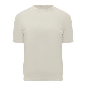 Malo Homme, Pulls, Beige, Taille: XL Pull ras du cou en maille fine &agrave; manches courtes