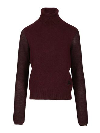 Burberry Pull Col Rond - Rouge Brun