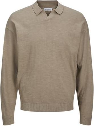 Jack & Jones Knit Ls Jjcolin Slub Polo en Tricot Taille L, Vaisselle, XS Hommes