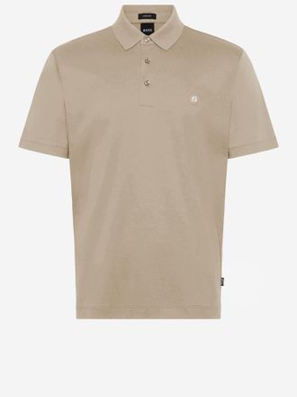 HUGO BOSS Mens Polo Shirt Cotton Beige T-shirts And Polos
