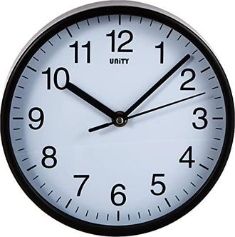 Unity Wanduhr, Radcliffe, Silent Sweep, Modern, Schwarz, 20 cm