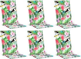 vidaXL Hochlehner-Auflagen 6 Stk. Mehrfarbig Stoff Vidaxl