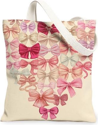 Generic Sacs fourre-tout &eacute;l&eacute;gants en toile avec motif de noeud, sacs &agrave; provisions r&eacute;utilisables, l&eacute;gers et lavables en toile pour, p&ecirc;che, 13x15 Inch