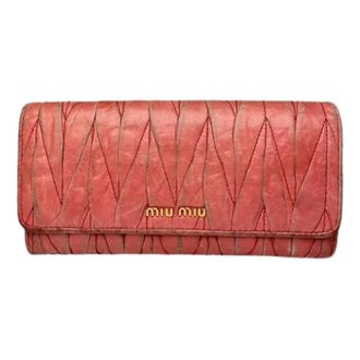 Miu Miu Portefeuille en cuir Pre-owned - Femme - Pre-owned - Rose - Taille: ONE Size