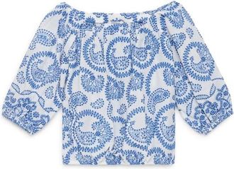 Maliparmi Maliparmi, Femme, Blouses et Chemises, Bleu, Taille: 40 FR Chemise Broderie Anglaise