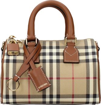 Burberry Bowling Sac &agrave; main Femme Beige/Marron Tissu