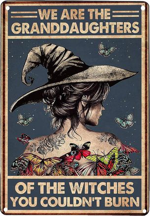 IUBBKI Witch Kitchen Decor And Accessories Were The Granddaughters Of The Witches Wicked Witch Halloween Hexe Halloween Dekor Schilder f&uuml;r Zuhause Retro Meta