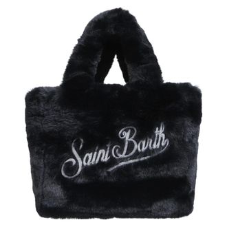 MC2 Saint Barth Petit sac Vanity en fausse fourrure douce - Femme - Sacs - Noir - Taille: ONE Size