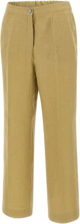 Elena Miro Femme, Pantalons, Vert, Taille: 46 FR Straight Pantalons