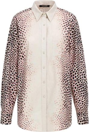 Roberto Cavalli Haifischdruck Elfenbein Shirt Damen - - Blouses & Shirts - Damen - Beige - L