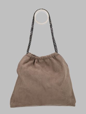 Stella McCartney Womens Shoulder Bag Falabella Drawstring Beige Polyester