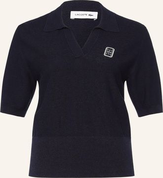 Lacoste Strick-Poloshirt blau