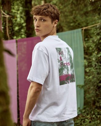 Faguo T-shirt blanc imprim&eacute; forest