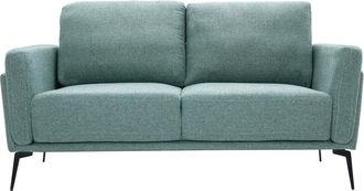 Miliboo Miliboo - Canap&eacute; design 2 places en tissu vert de gris et m&eacute;tal noir mosco