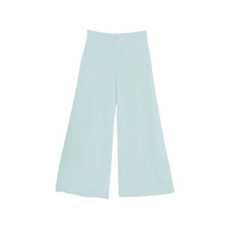 D.exterior Feinstrickhose mit weitem Bein - - Trousers - Damen - Blau - M
