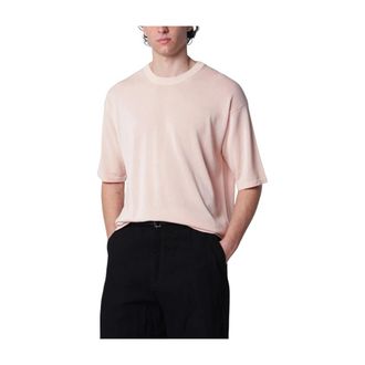 Roberto Collina Homme, Pulls, Rose, Taille: L Girocollo MC Comfy Fit