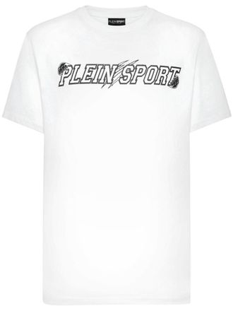 Plein Sport t-shirt en coton à logo imprimé - Blanc