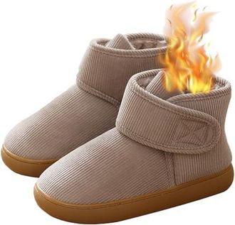 Generic Bottes Hiver Femme Homme Chaussons Chaud Fourrure Doublure Confort Bottines de Neige Fermeture Chaussures Ext&eacute;rieur Antid&eacute;rapant Women Beige 37