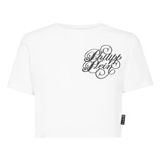 Philipp Plein Modal Pure Fit Cropped T-Shirt - - Tops - Damen - Wei&szlig; - M