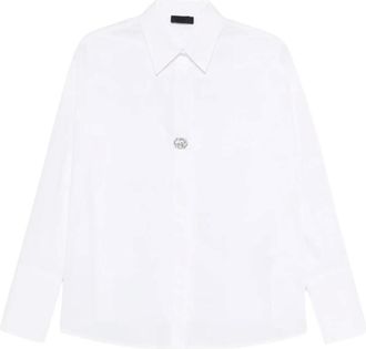 Liu Jo Femme, Blouses et Chemises, Blanc, Taille: 40 FR Jewel-Button Shirt