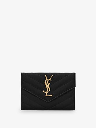 Saint Laurent Cassandre matalass&eacute; leather wallet - SAINT LAURENT - gender_Woman