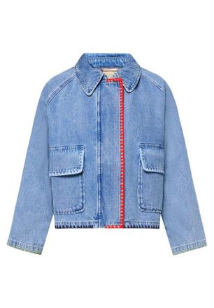 AMBER & JUNE Jeansjacke Damen mit aufgesetzten Taschen