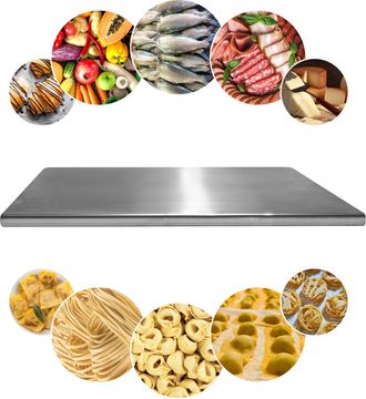 Generico PRM Acciai | Schneidebrett aus Edelstahl Professionelles K&uuml;chenarbeitsplatte zum Kneten von Pizza, Brot, Bl&auml;tterteig, Schokolade und S&uuml;&szlig;speisen Breite