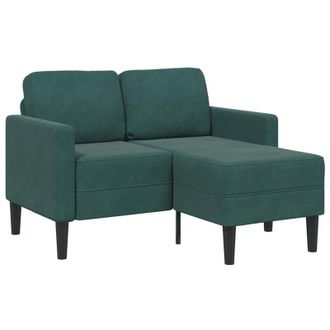 vidaXL Vidaxl - Canap&eacute; 2 places avec m&eacute;ridienne en l vert fonc&eacute; 125 cm velours