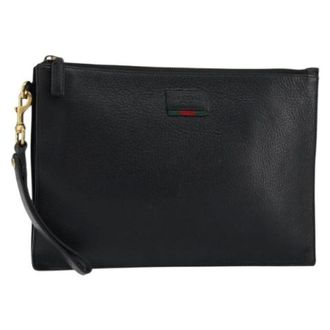 Gucci Pochette en cuir Pre-owned - Femme - Pre-owned - Noir - Taille: ONE Size