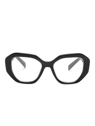 Prada lunettes de vue à logo imprimé - Noir