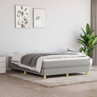 vidaXL Cadre de lit sans matelas gris clair 140x190 cm tissu Vidaxl