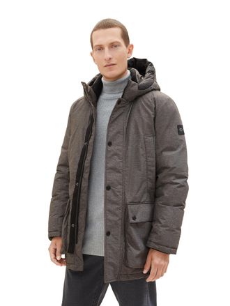 Tom Tailor Herren 1037347 Arctic Winterpaka mit Abnehmbarer Kapuze, 13101-Grey Structure Puffer, XL