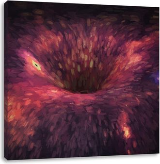 Pixxprint Schwarzes Loch im Weltall Kunst, Größe: 40x40, Leinwandbild Quadratisch, Wandbild, Kunstdruck, fertig bespannt