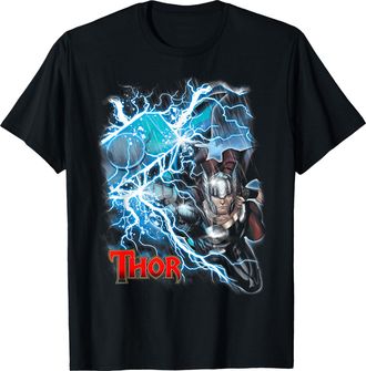 MARVEL Thor Powerful Thunder Flight Portrait T-Shirt