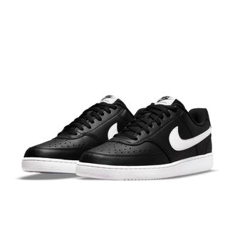 Nike Sneaker NIKE SPORTSWEAR Court Vision Low Next Nature, Herren, Gr. 42,5, schwarz-wei&szlig; (schwarz, wei&szlig;, schwarz), Synthetik, Schuhe Sneaker, inspiriert v