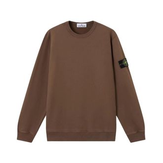Stone Island Cotton Compass Logo Sweatshirt - - Sweatshirts & Hoodies - Herren - Braun - M