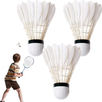 Generic Federball f&uuml;r Badminton, Federball, 3-teilig, professionelle Badminton-Federb&auml;lle mit Entenfedern, Hochgeschwindigkeitsb&auml;lle f&uuml;r J